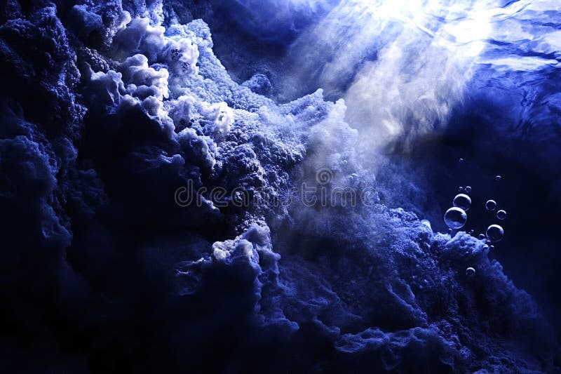 Deep Sea Volcanic Activity Creating Bubbles and Smoke Stock Image ...