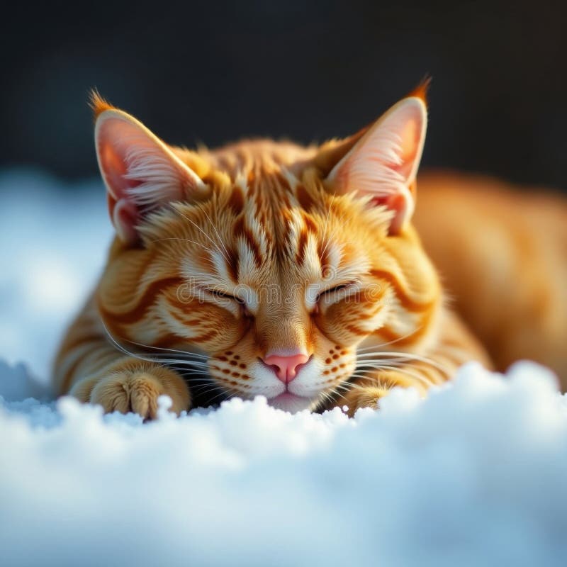 Ginger Sleepy Cat Slumbering Face Stock Illustrations – 7 Ginger Sleepy ...