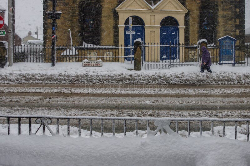 Deep Snow Covering Towns Paths and Road in Winter. Editorial ...