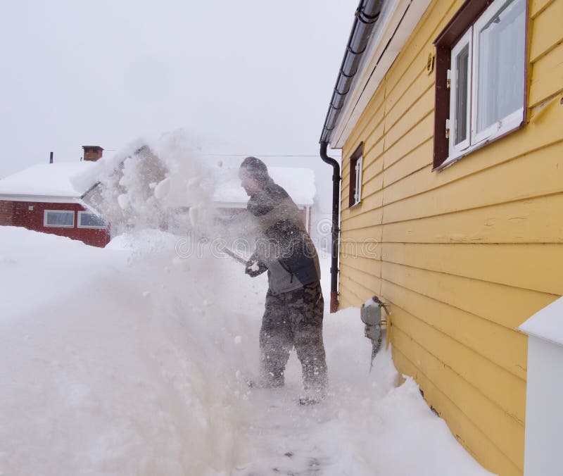 Digging snow after storm stock image. Image of labor - 105635953
