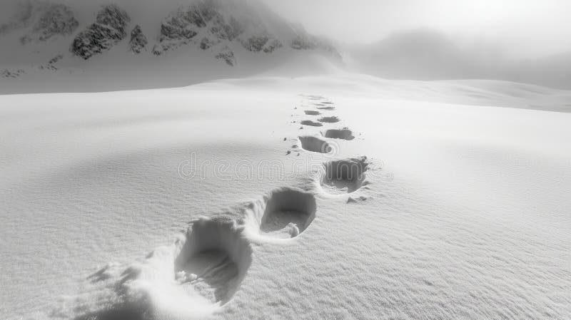 Deep Snow of Footprints. Footprints Mountain Orientations Backlite ...