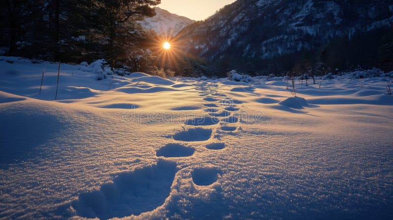 Deep Snow of Footprints. Footprints Mountain Orientations Backlite ...