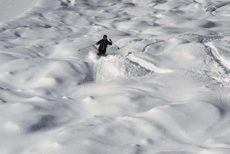 Deep snow skiing editorial image. Image of austria, gaschurn - 51511030