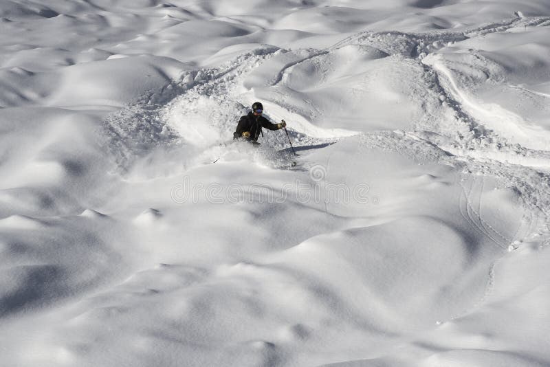 Deep snow skiing editorial stock image. Image of montafon - 51511049