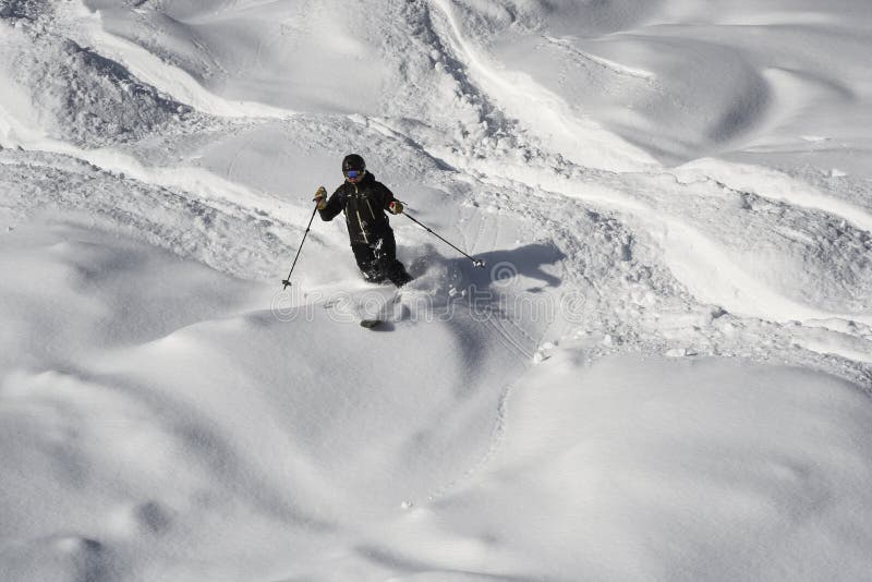 Deep snow skiing editorial stock image. Image of skiing - 51511069