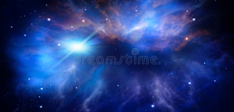 Deep Space, Abstract Blue Background Stock Illustration - Illustration ...