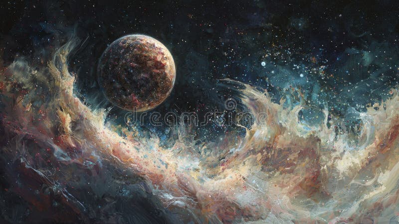 Deep Space Abstract Cosmic Event of a Pulsating Orb Disintegrating into ...