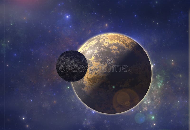 Deep space alien planet stock illustration. Illustration of deep ...