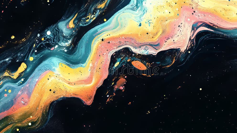 A Deep Space Backdrop with Dynamic, Swirling Waves and Rich, Colorful ...