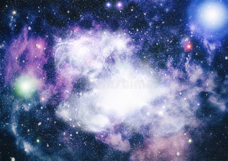 Deep Space Background with Stardust and Shining Star. Milky Way Cosmic ...