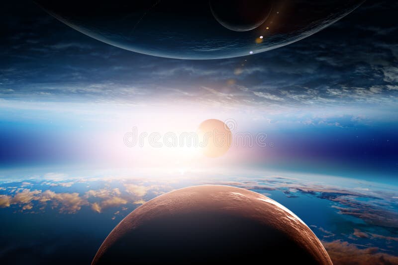 Deep Space Beauty. Planet Orbit. Stock Photo - Image of solar, stars ...