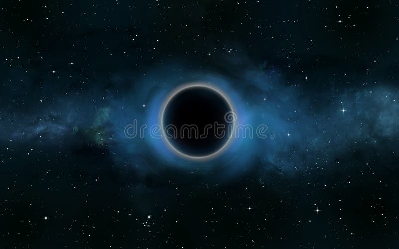 Deep Space Black Hole stock illustration. Illustration of moon - 164646202