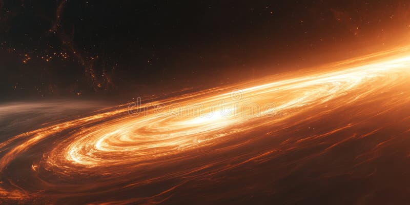 Deep Space Black Hole with Swirling Light, Cosmic Vortex, Light ...