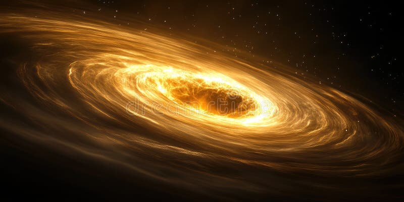 Deep Space Black Hole with Swirling Light, Cosmic Vortex, Light ...