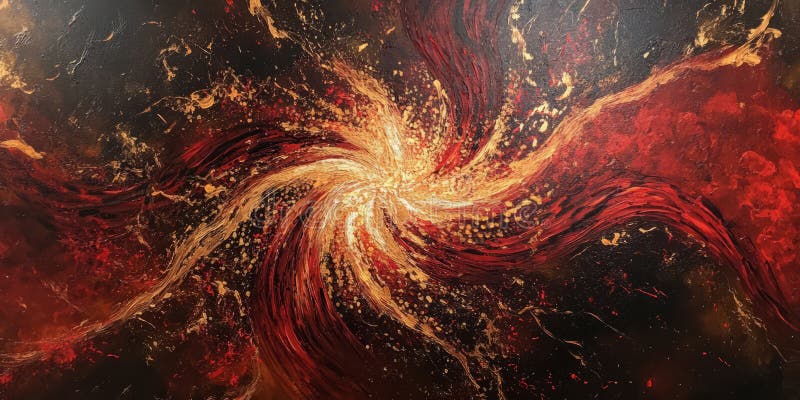 Deep Space Energy Vortex Formed Intertwining Streams Red Gold Plasma ...