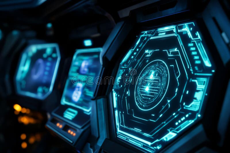 A Deep-space Exploration Ship Featuring Hexagonal Energy Shields ...