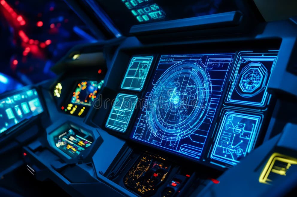 A Deep-space Exploration Ship Featuring Hexagonal Energy Shields ...