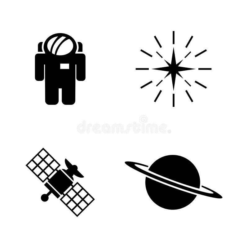 Deep Space Exploration. Simple Related Vector Icons Stock Illustration ...