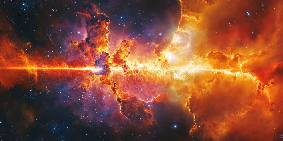 A Deep-space Explosion of Orange and Red Plasma, Casting Dramatic Light ...