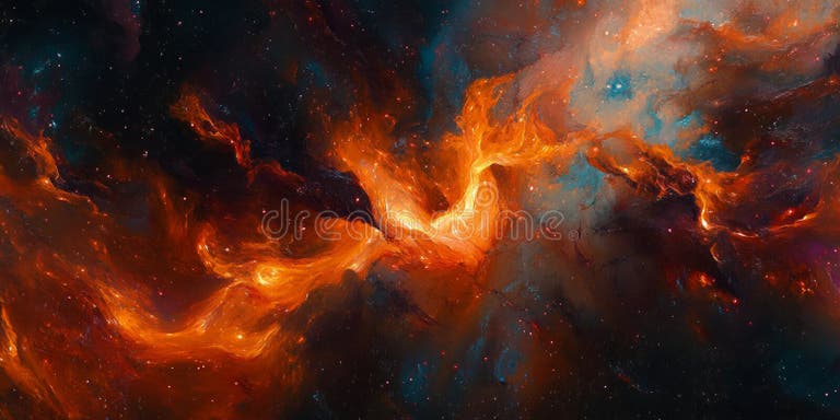 A Deep-space Explosion of Orange and Red Plasma, Casting Dramatic Light ...