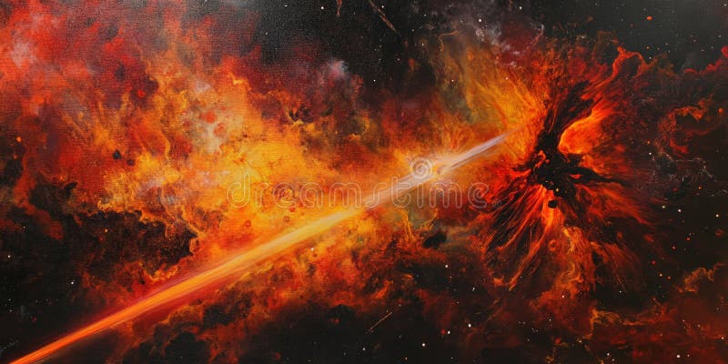 A Deep-space Explosion of Orange and Red Plasma, Casting Dramatic Light ...