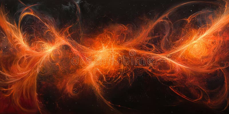 A Deep-space Explosion of Orange and Red Plasma, Casting Dramatic Light ...