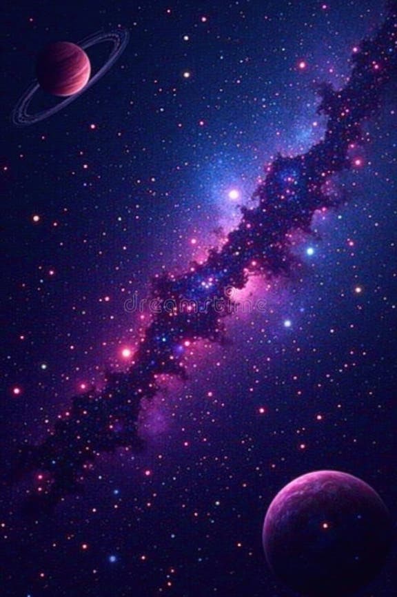 Deep Space Galaxy Background with Stars and Planets, Night Sky, Planets ...