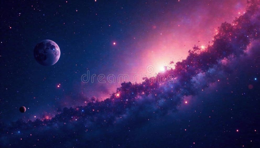 Deep Space Galaxy Background with Stars and Planets, Vastness, Cosmos ...