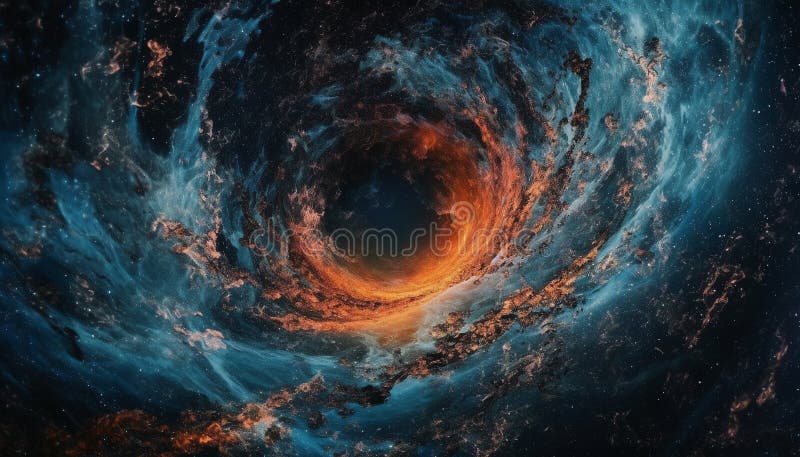 Deep Space Galaxy Orbits Abstract Nebula, Glowing Star Patterns ...