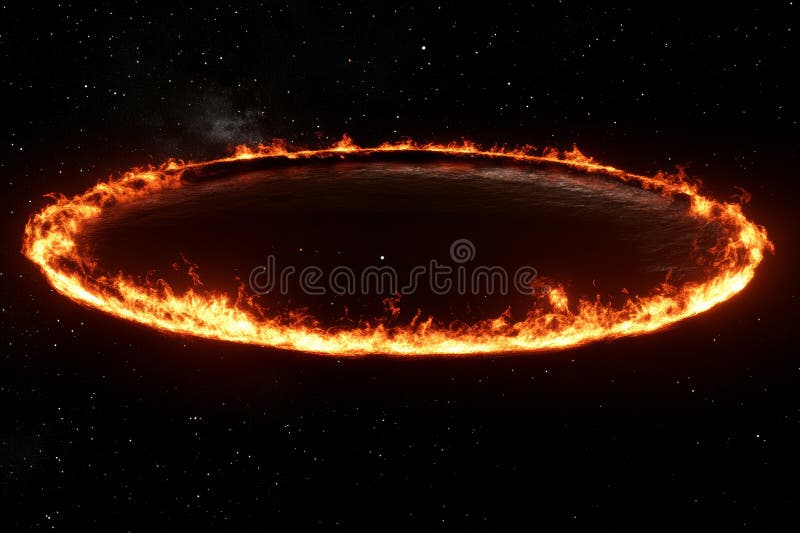 Intense Cosmic Scene with Fiery Explosion in Outer Space and Distant ...