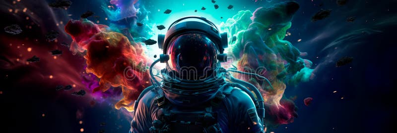 Deep Space Image, Science Fiction Fantasy . Brave Astronaut at the ...