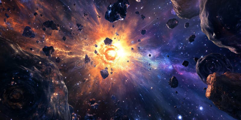 A Deep-space Inspired 3D Background with Swirling Galaxies, Floating ...