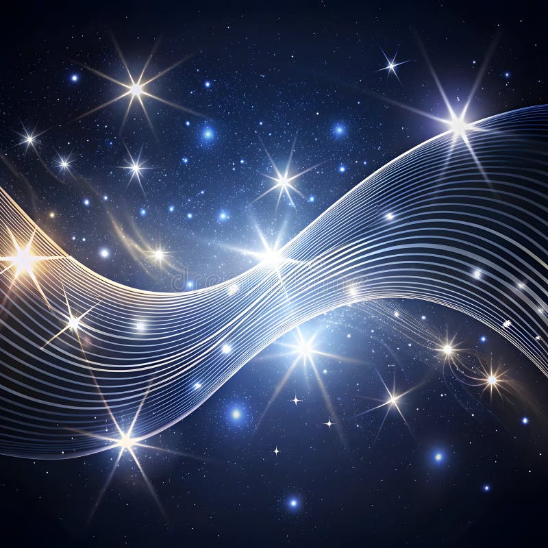 Deep-space-inspired Glowing White Star Trails Stock Illustration ...