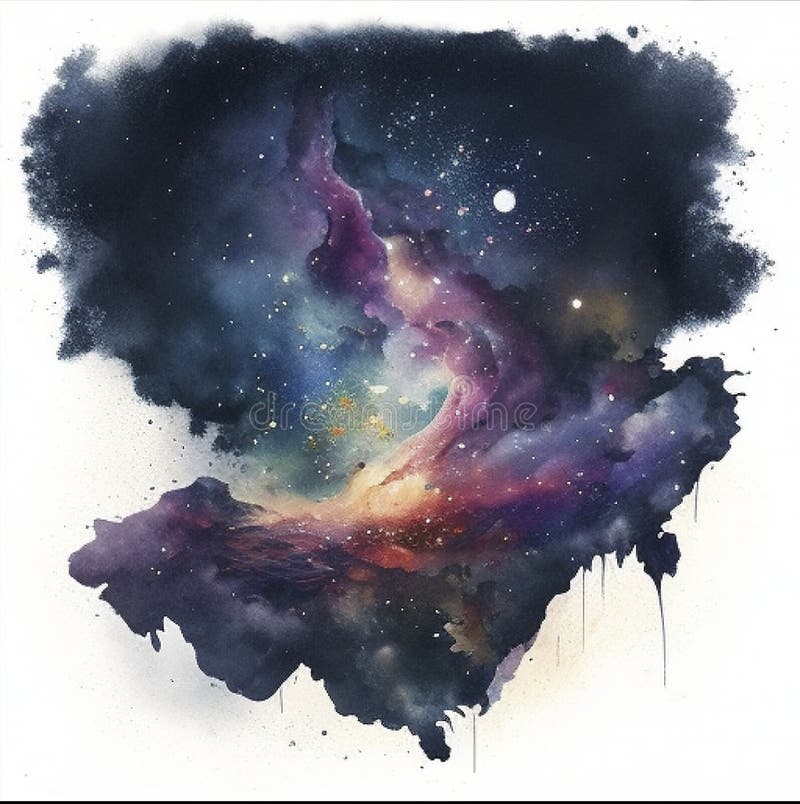 Deep Space and Milky Way Galaxy Stock Illustration - Illustration of ...