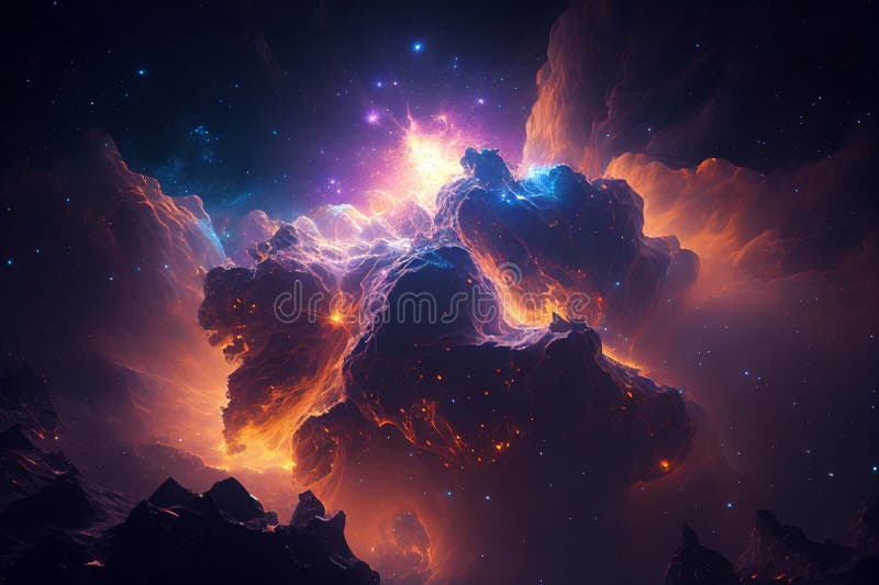 Deep space nebula stock illustration. Illustration of beautiful - 268469128