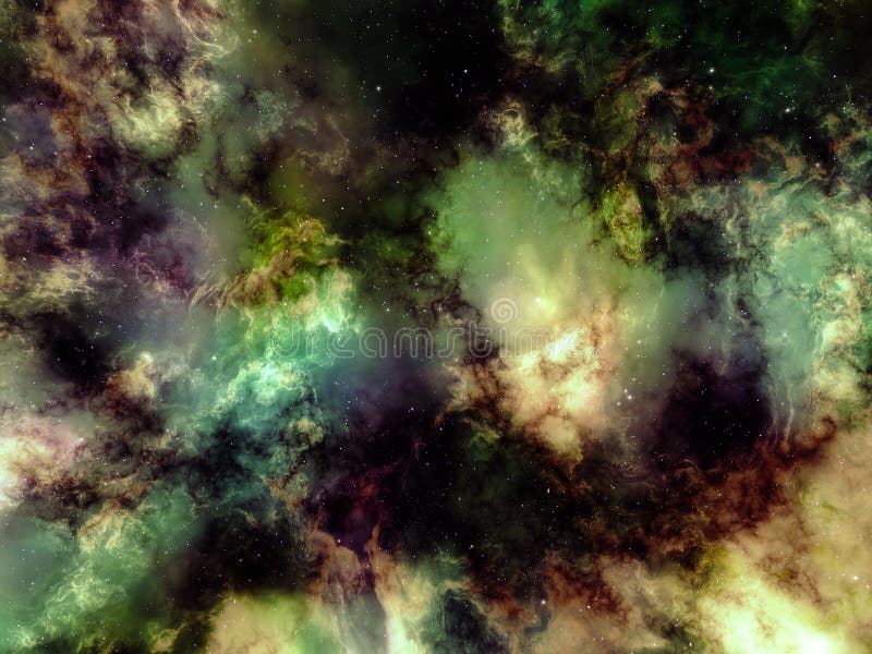 Deep Space Nebula Dust and Clouds with Stars Stock Illustration ...