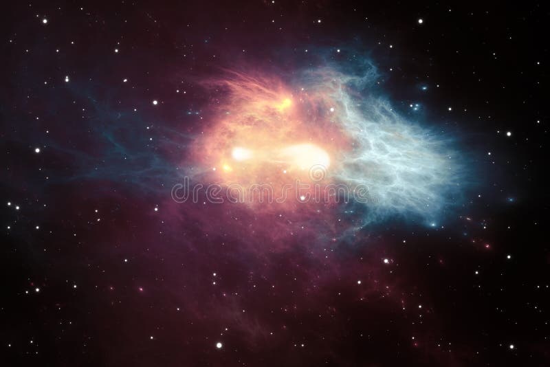 Deep Space Nebula. Giant Interstellar Cloud with Stars Stock ...