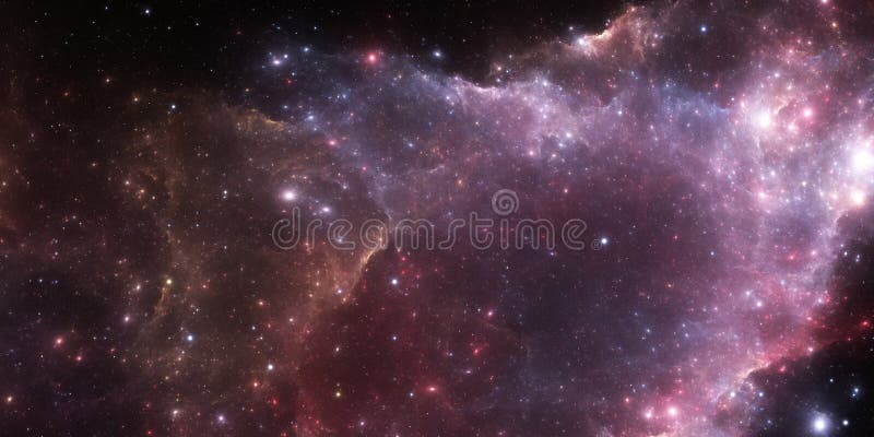 Deep Space Nebula. Giant Interstellar Cloud with Stars Stock ...