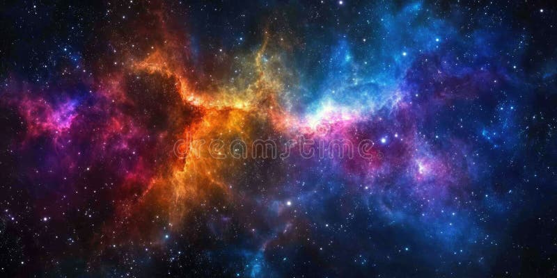 Deep Space Nebula with Glowing Cosmic Dust and Stars, Stellar Formation ...