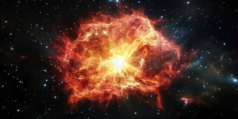 Deep Space Nebula with Glowing Gases, Cosmic Clouds, Stellar Formation ...