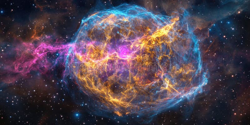 Deep Space Nebula with Glowing Gases, Cosmic Clouds, Stellar Formation ...