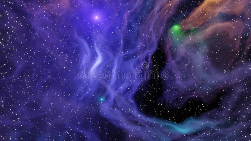Deep Space Nebula Loop Background with Glowing Star and Plasma Stock ...