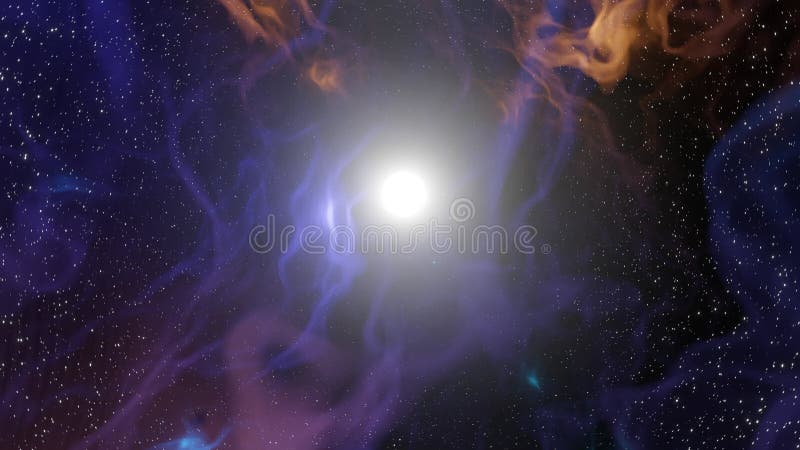 Deep Space Nebula Loop Background with Glowing Star and Plasma Stock ...