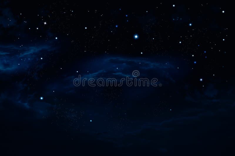 Deep Space, Nebula and Shining Stars in Night Sky Stock Photo - Image ...