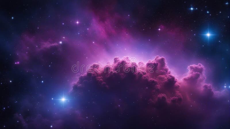A Deep Space Nebula with Stars and Dust. the Image Shows a Large Cloud ...