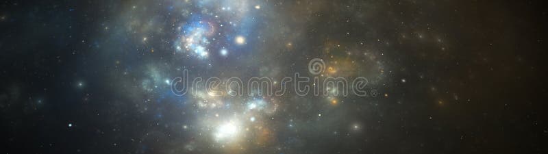 Deep Space with Nebula Widescreen Banner Stock Illustration ...