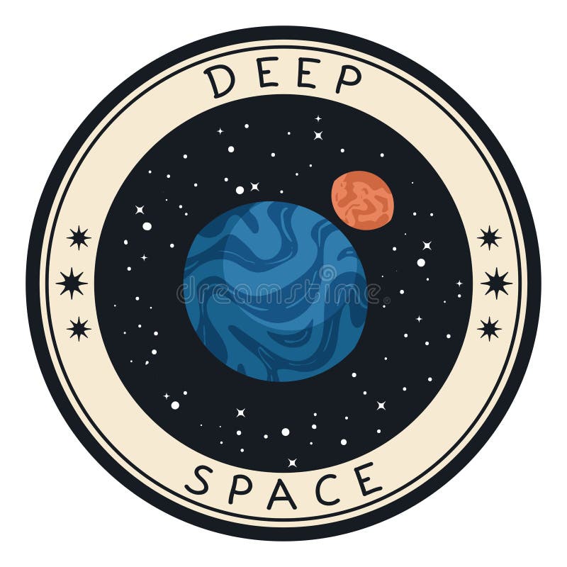 Deep space outer sticker stock vector. Illustration of stamp - 253611473