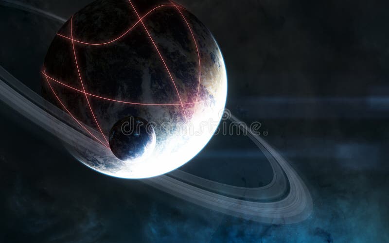 Deep Space. Planet with Rings Stock Photo - Image of space, nature ...