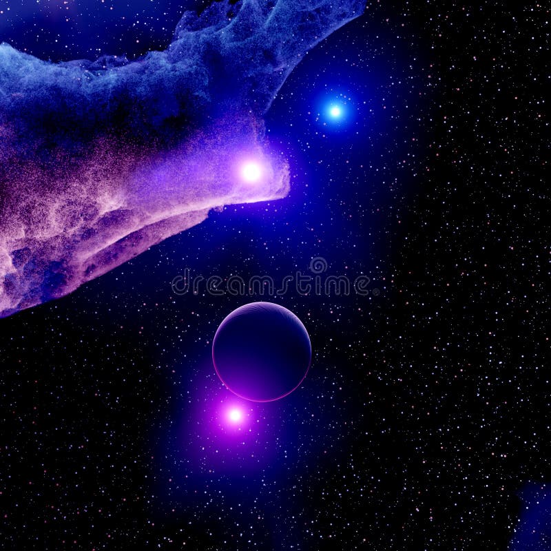 Deep Space Planets Background. 3D Rendering. Stock Illustration ...