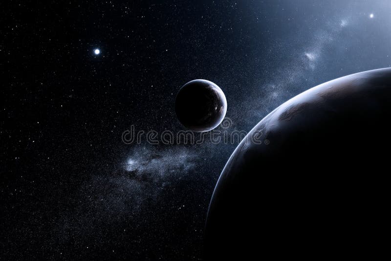 Deep space with planets stock illustration. Illustration of creation ...